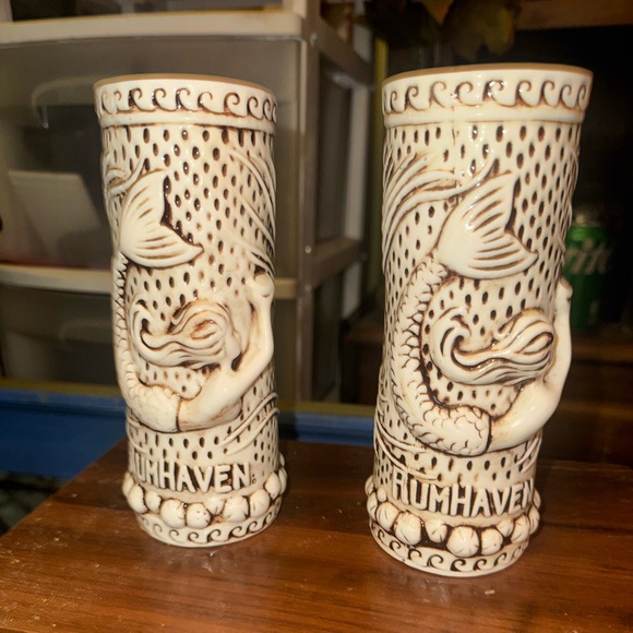 Kitchen | Vintage Rumhaven Carved Tiki Mugs | Poshmark